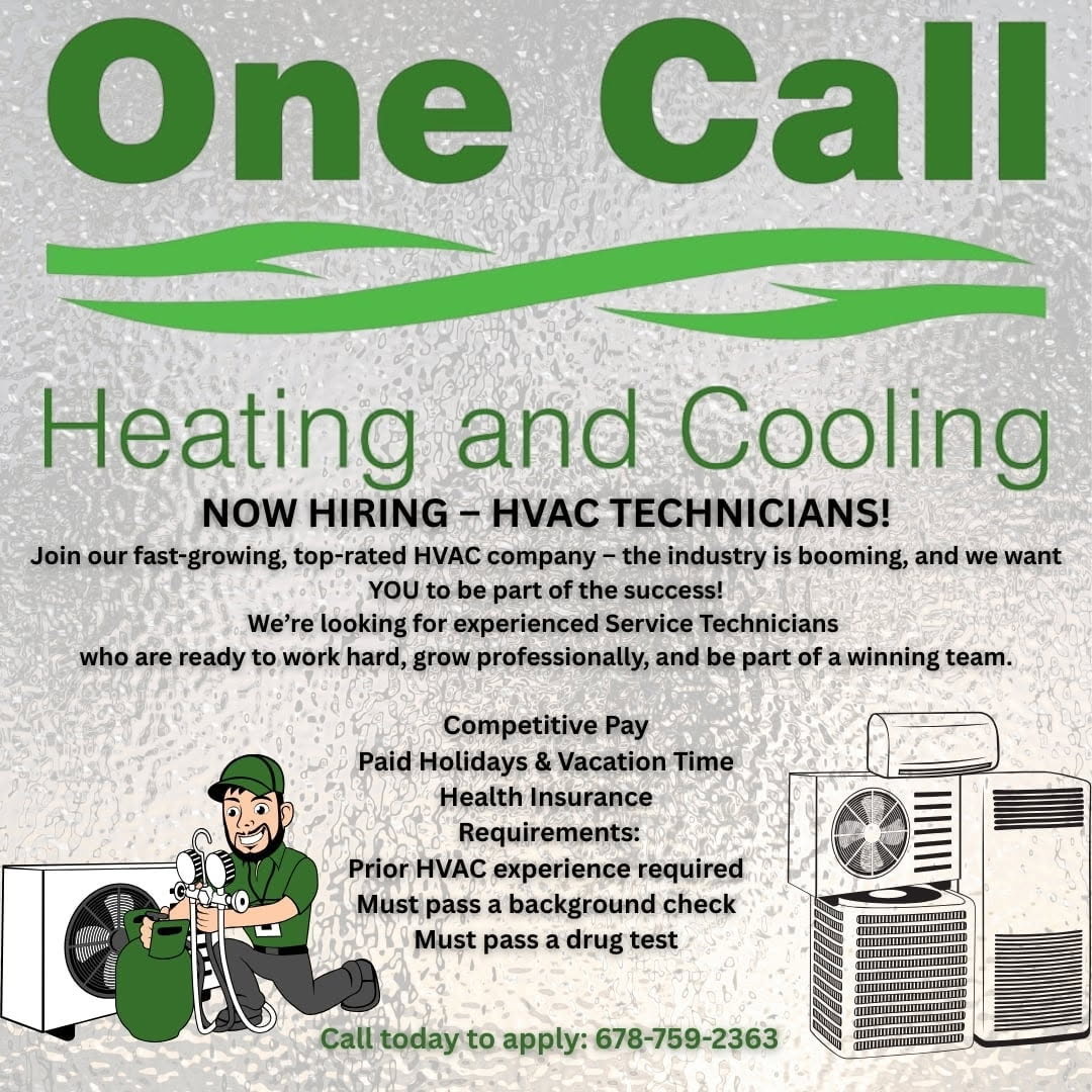 HVAC Jobs in McDonough, GA: Join One Call Heating & Cooling!